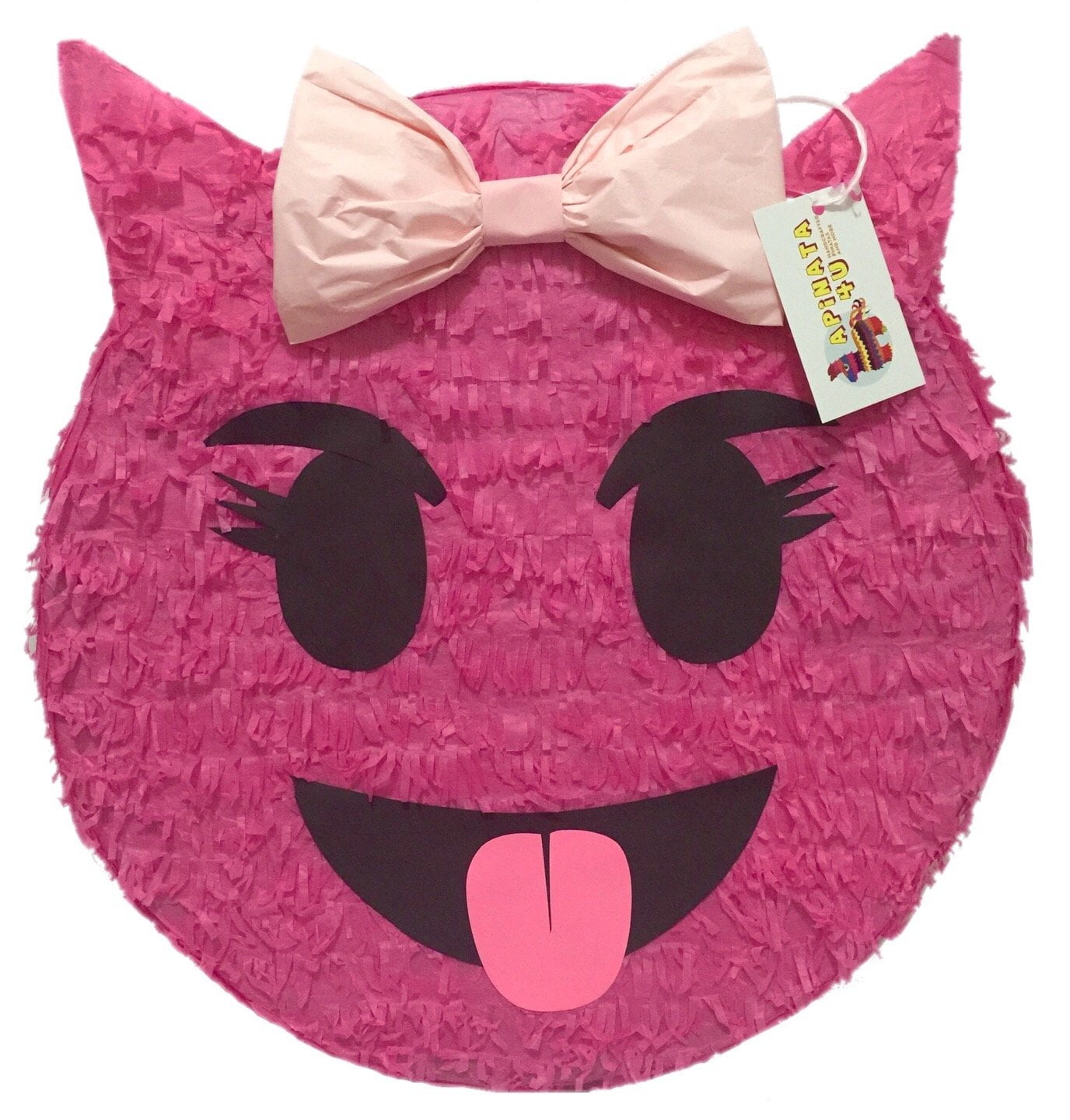 APINATA4U Pink Sneaky Emoticon Pinata 16" Emoticon Party Favor ...