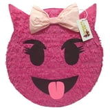 APINATA4U Pink Sneaky Emoticon Pinata 16" Emoticon Party Favor ...