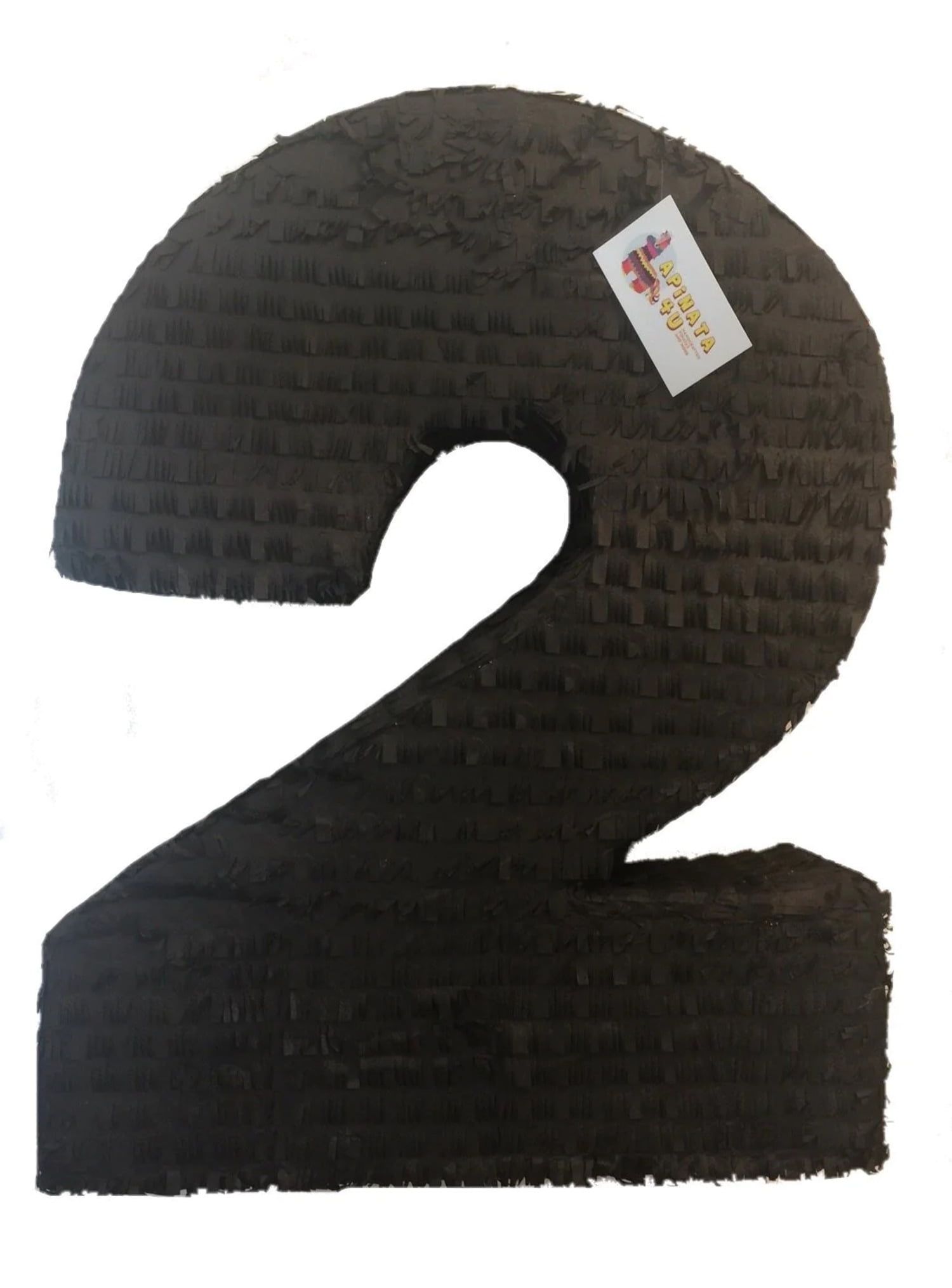 APINATA4U Solid Black Number Two Pinata Second Birthday - Walmart.com