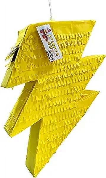 APINATA4U 20-Inch Yellow Lightning Bolt Pinata, Handcrafted, Ideal for ...