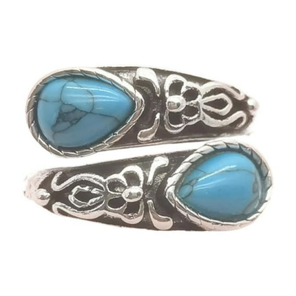 SEPARQI 925 Sterling Silver Natural Turquoise Moonstone Rings for Women twisted Vintage Elegant ...