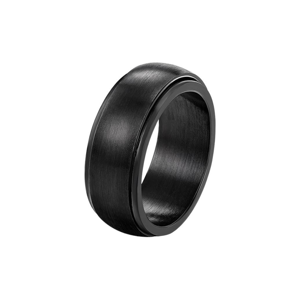 APIPEE Mens Titanium Black Ring Wedding Band Ring Smooth Finger Ring ...