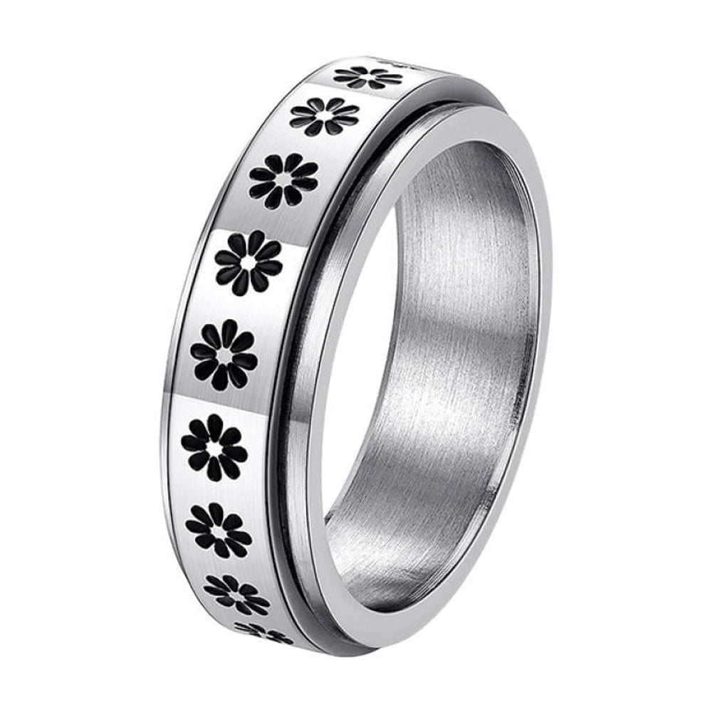 APIPEE Mens Titanium Ring Wedding Band Cubic Zirconia Rotatable Men ...