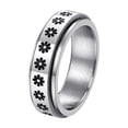 APIPEE Mens Titanium Ring Wedding Band Cubic Zirconia Rotatable Men ...