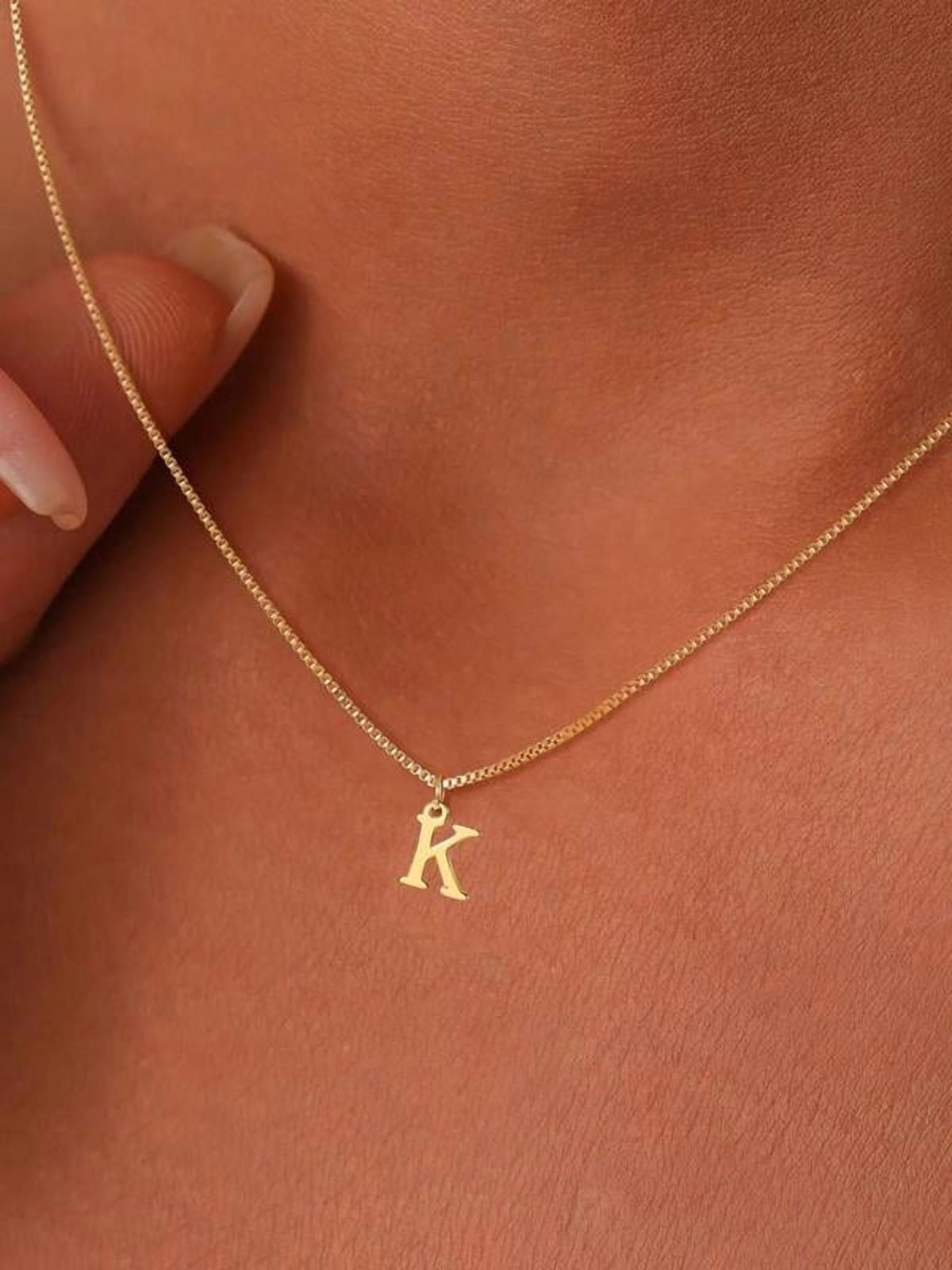 APIPEE Versatile Letter Detail Pendant Necklace for Women Minimalist ...