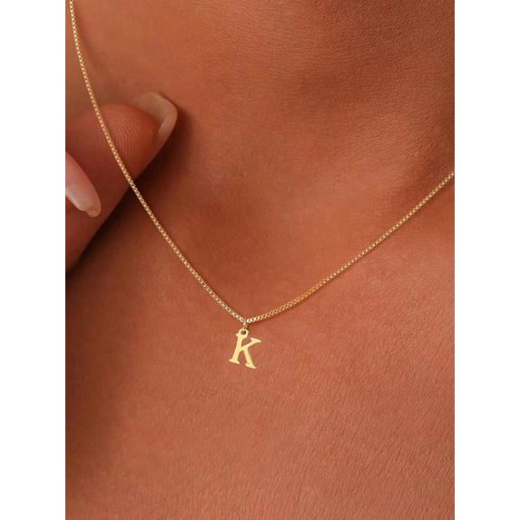 APIPEE Versatile Letter Detail Pendant Necklace for Women Minimalist ...