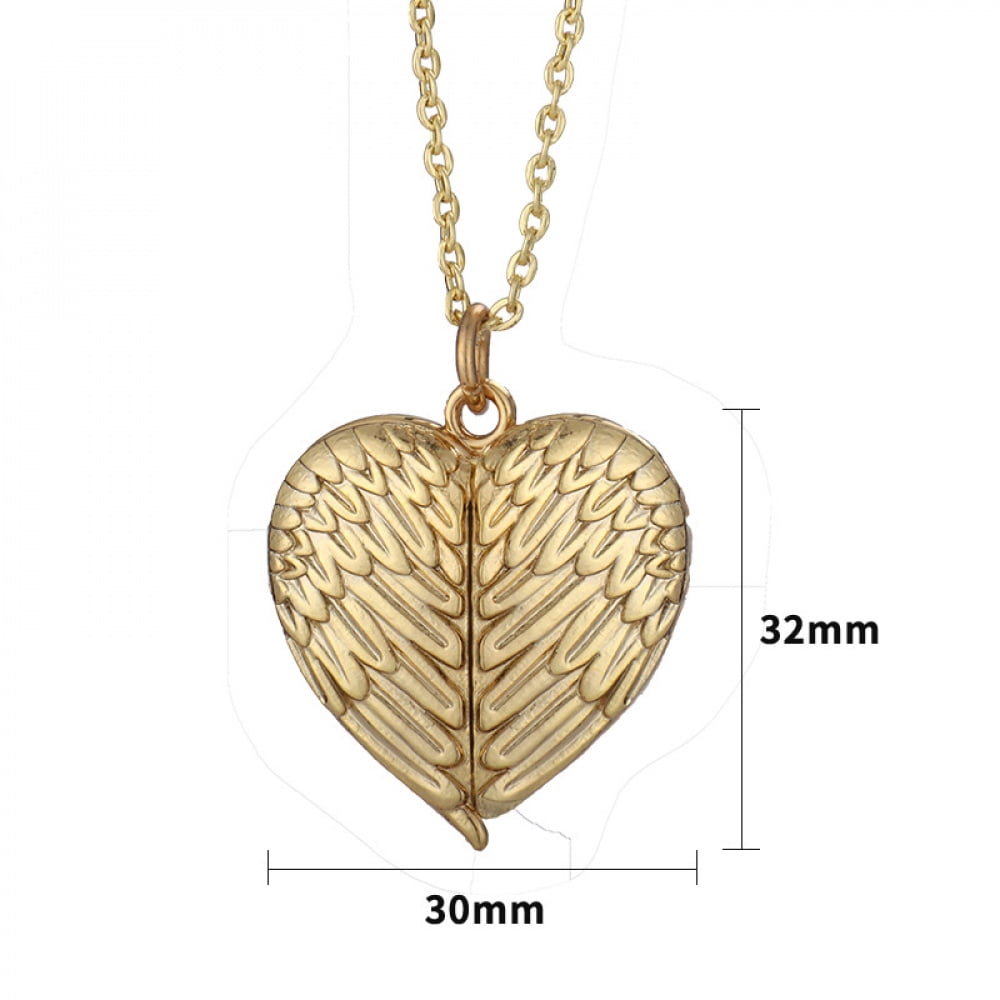 APIPEE Women Heat Sunflower Angel Wings Necklace Heart Open And Close ...
