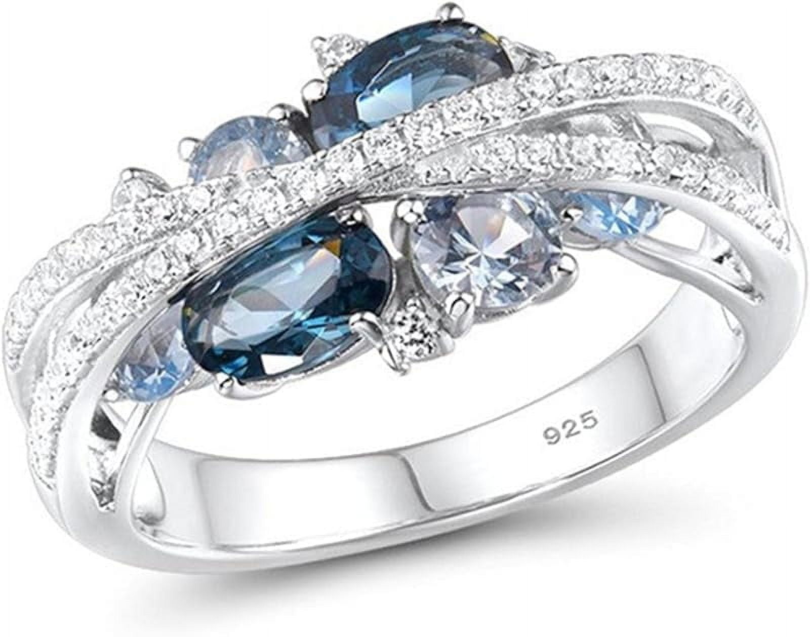 APIPEE Women Ring, Women Ring X Shape 925 Sterling Silver Cubic ...