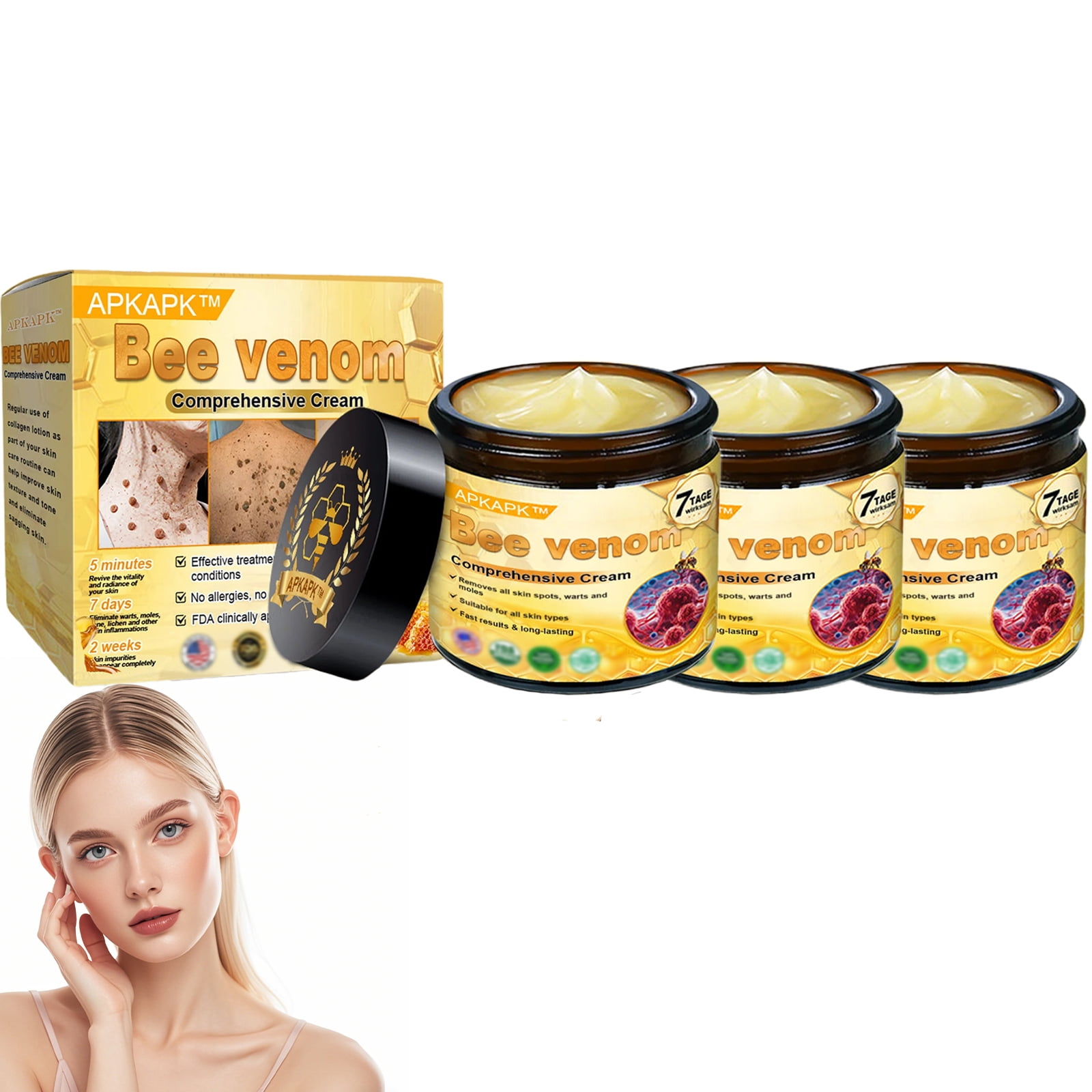 APKAPK Bee fluid Comprehensive Cream, 2025 New Bee fluid Skin Treatment ...