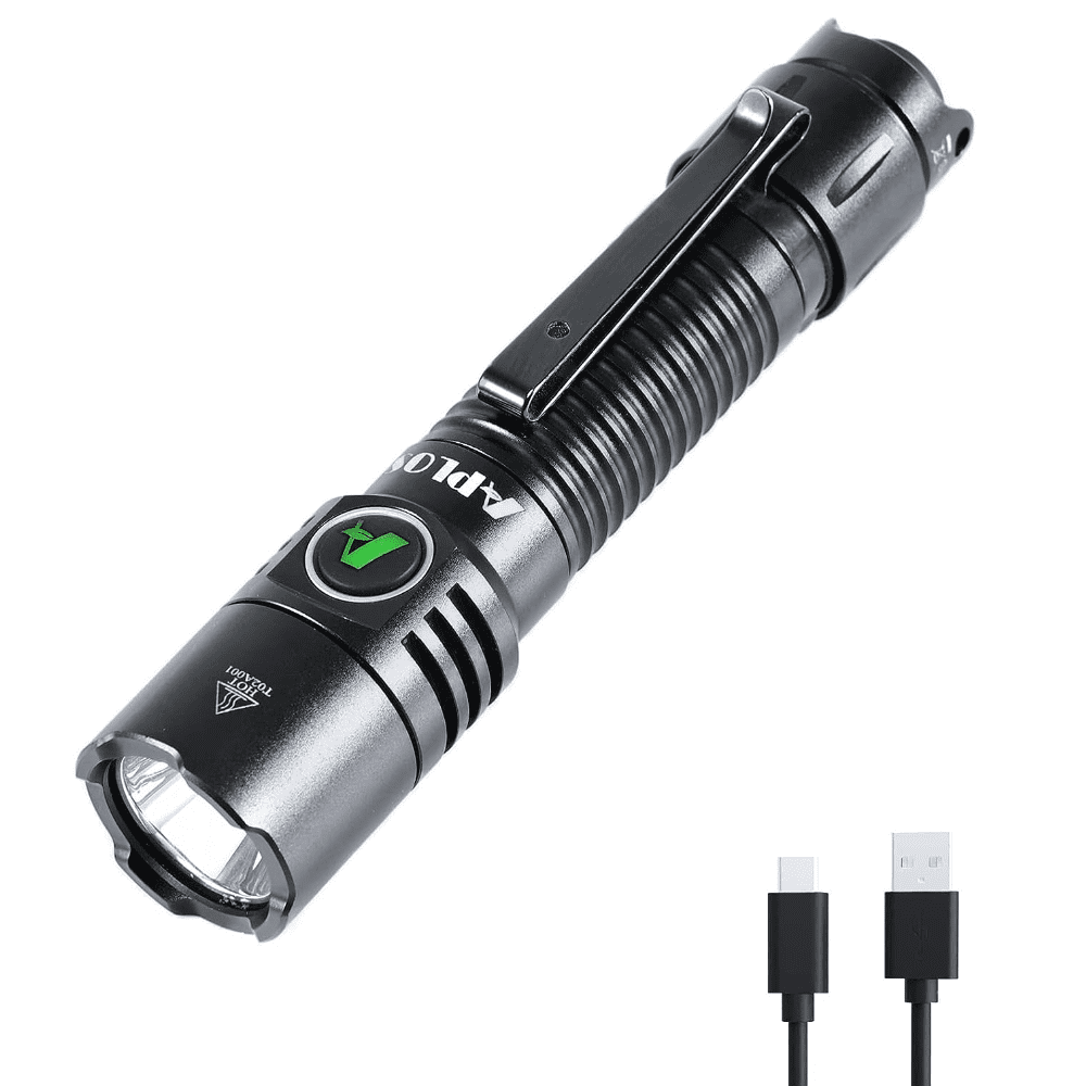 APLOS T02 EDC Tactical Flashlight - 1800 Lumens Bright Rechargeable ...