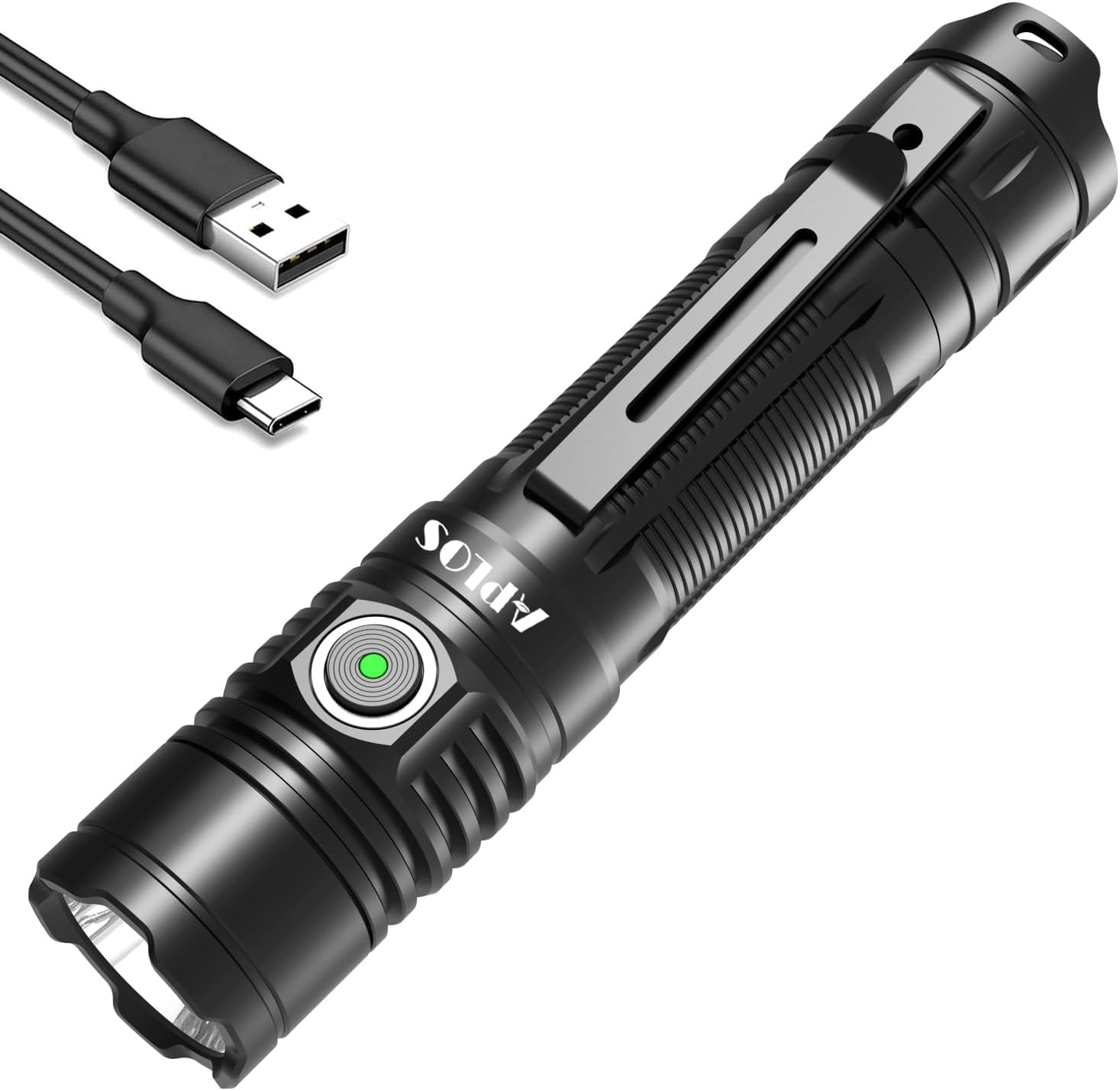 APLOS T09 Flashlight , 3000lm, 6 Modes Rechargeable LED Tactical ...
