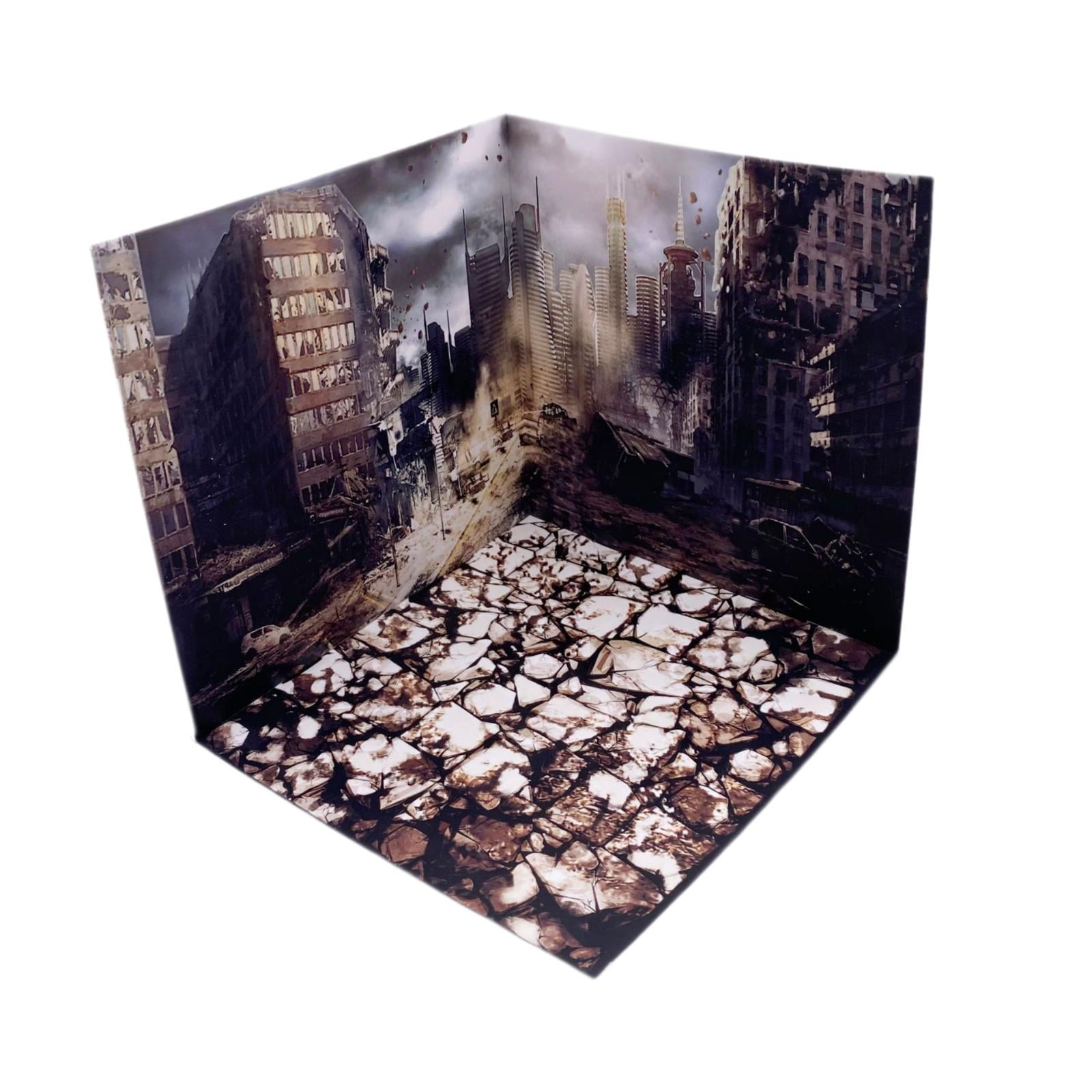 APLVFFZH 1:6 Backdrop Scene Organizer Diorama DIY Cabin Model Layout ...