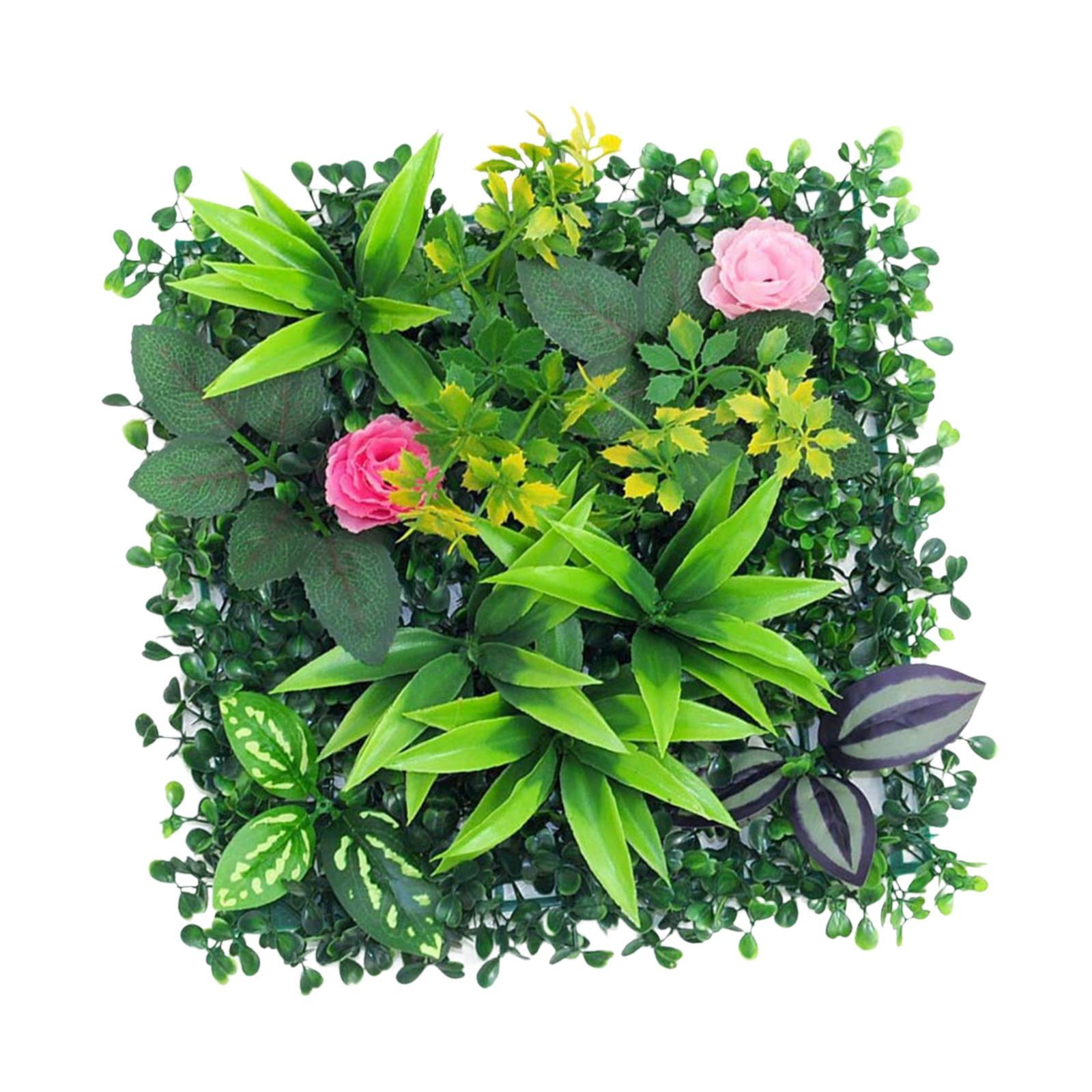 APLVFFZH 25x25cm Artifical Grass Panel Wall Backdrop Green Leaves Wall ...