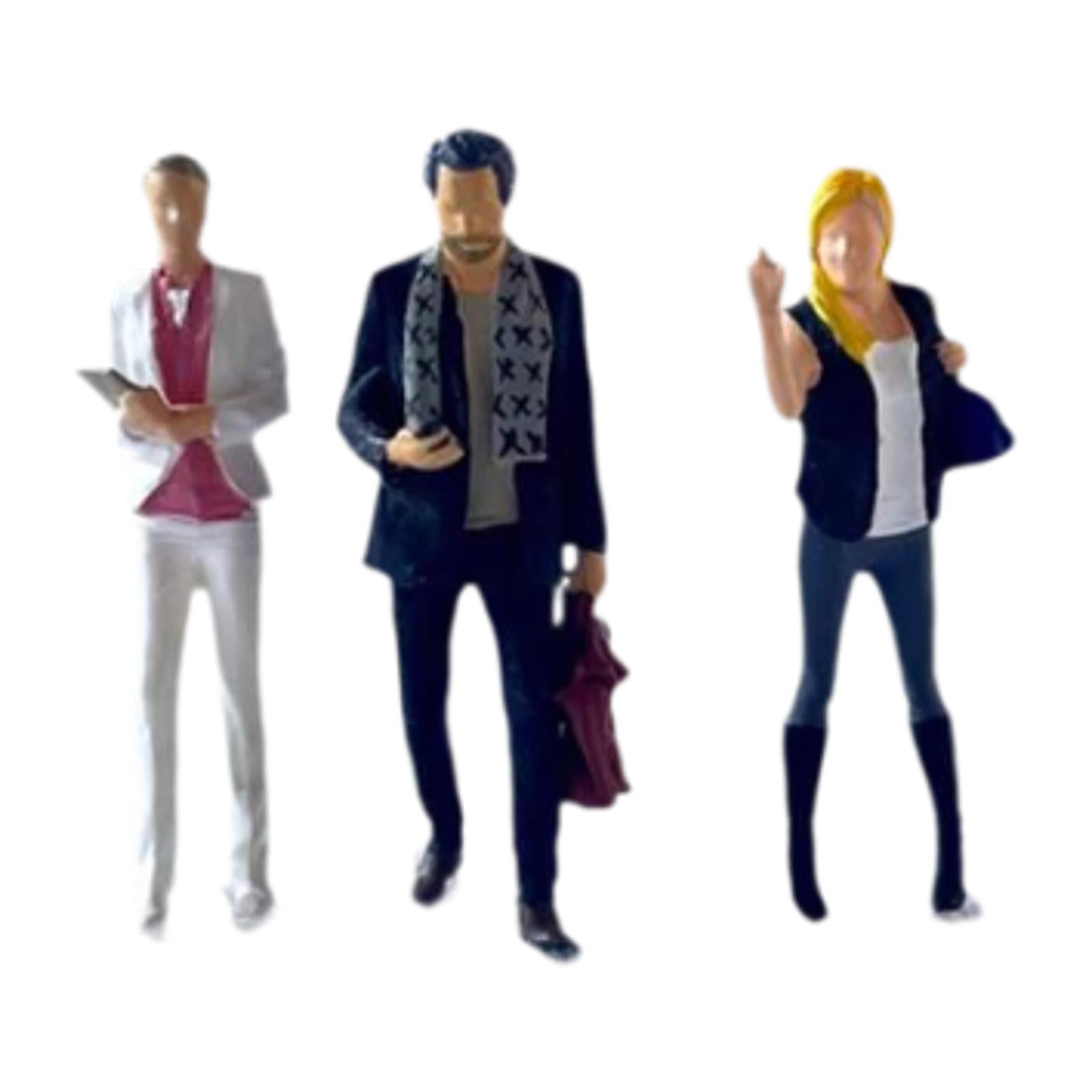 APLVFFZH 3 Pieces 1:64 Hand Painted People Figures Tiny People Model ...