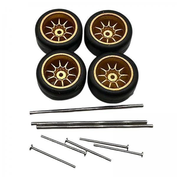APLVFFZH 3x4 Pieces RC Car Wheels and Tires RC Alloy Car Accessories ...