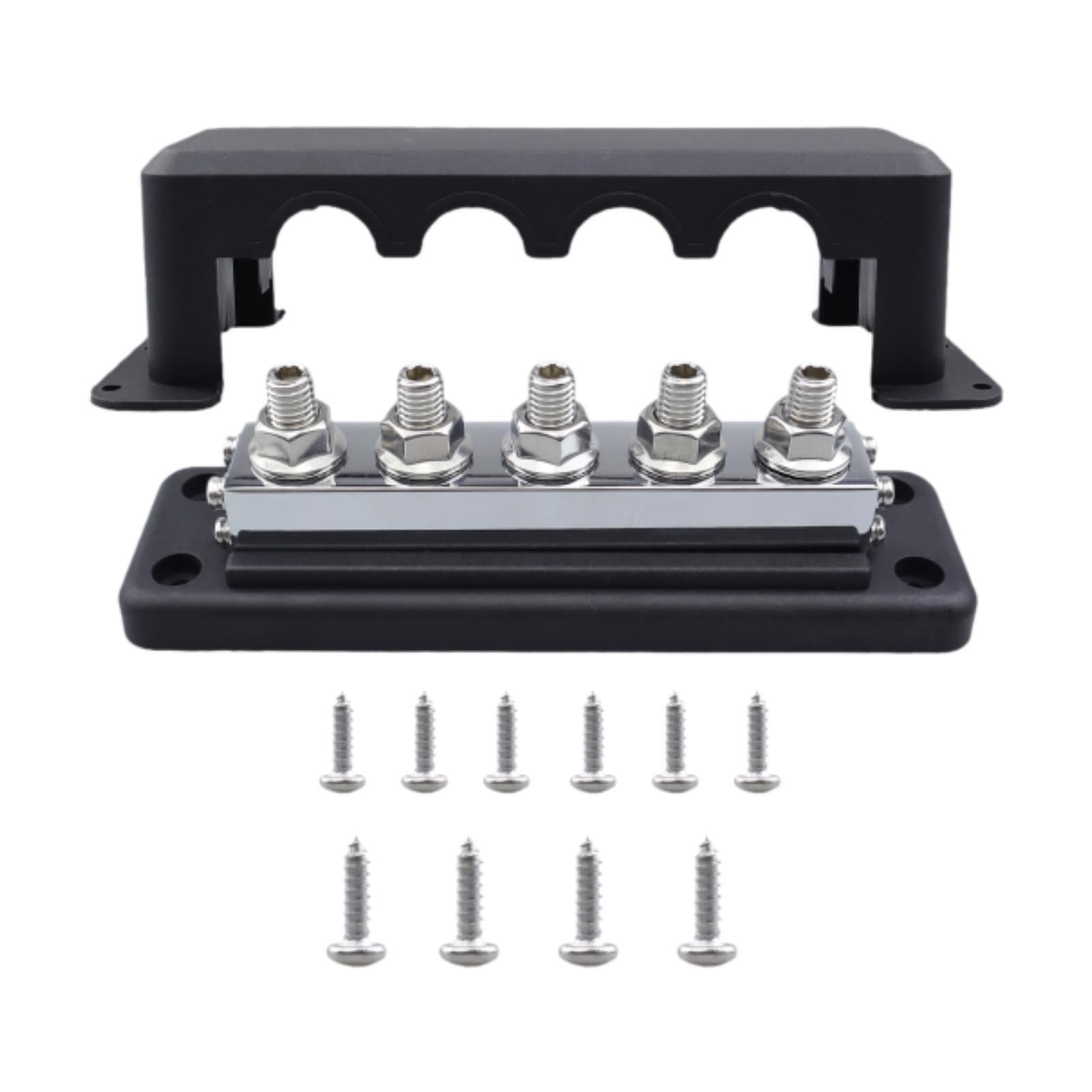 APLVFFZH Bus Bar 300V 600A M10 Studs with Cover Dustproof Power Distribution Block Busbar Black ...