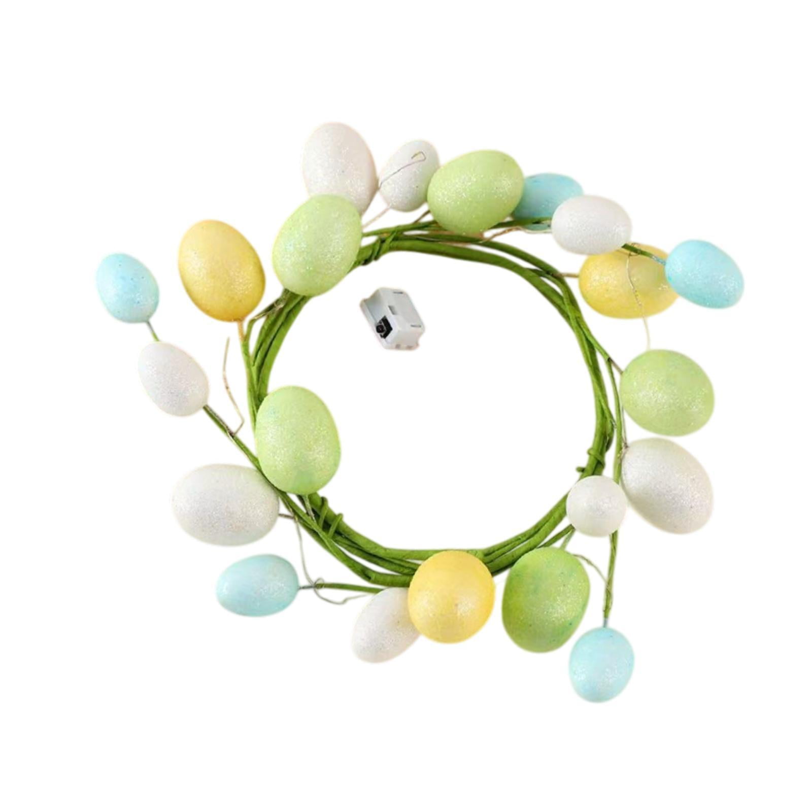 APLVFFZH Easter Eggs Wreath Artificial Wreath for Front Door 11.81inch ...