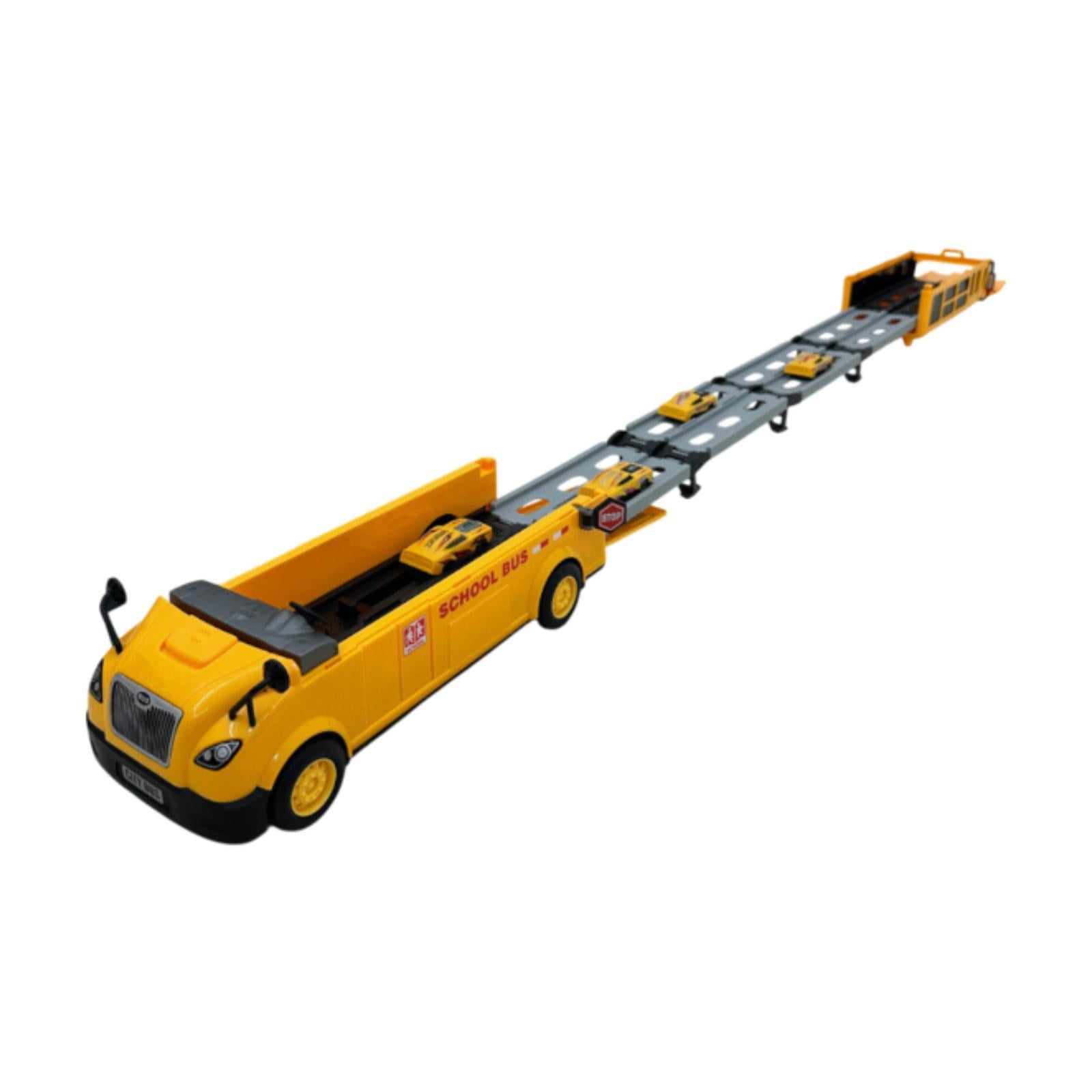 APLVFFZH Foldable Layer Car Race Track Playset, Hauler Truck with ...