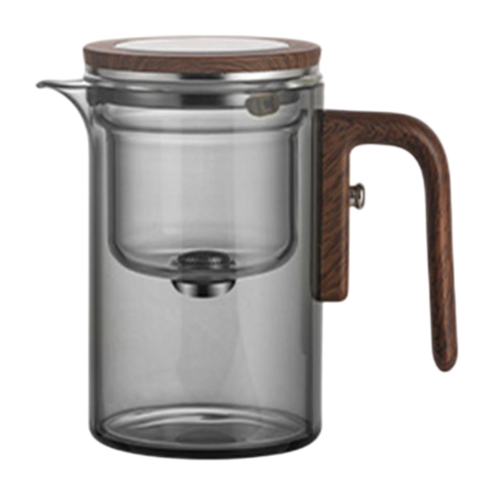 APLVFFZH Glass Teapot Wooden Handle,Kettle for Loose Leaf Tea,Portable ...
