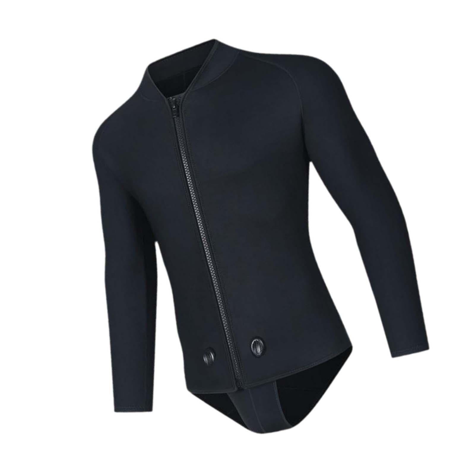 APLVFFZH Men Wetsuit Top Jacket 3mm Neoprene Front Zip Diving Suit Swimming Suit Swimsuit XXXL ...