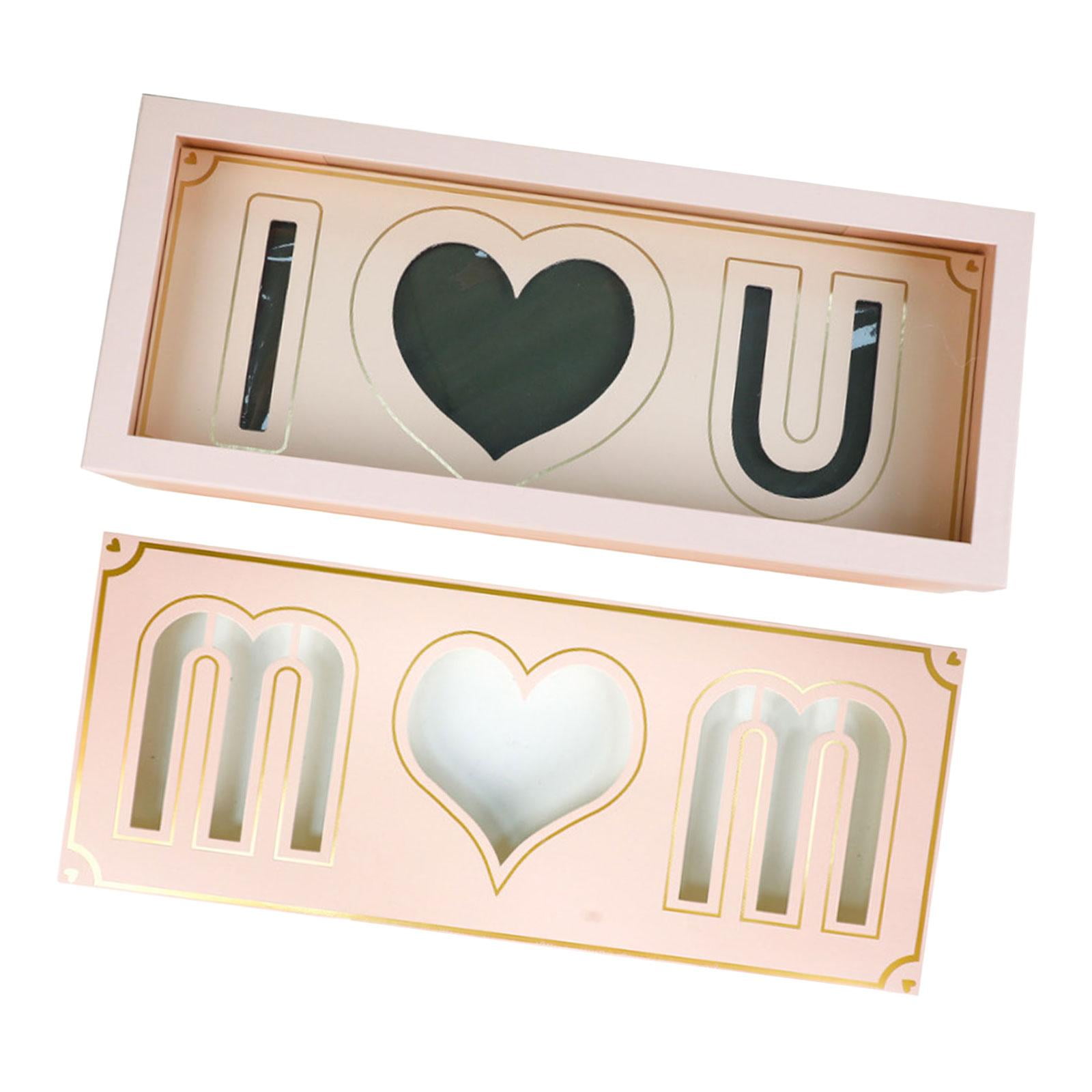 APLVFFZH Mom Letter Shaped Empty Flower Box Mother Day Flower Box ...