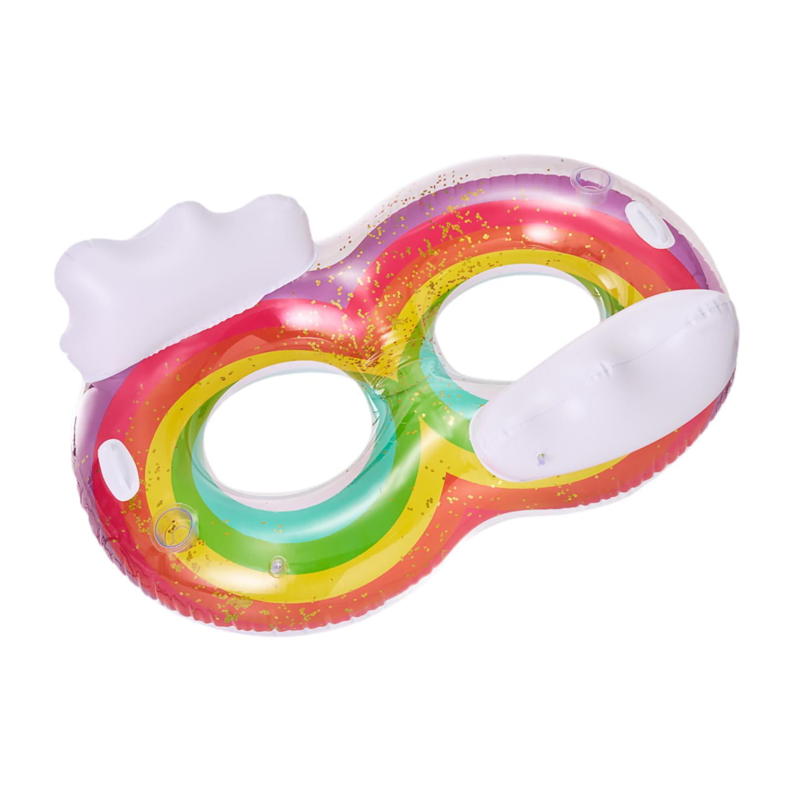 APLVFFZH Swimming Pool Tube Double Inflatable with Handles PVC Pool ...