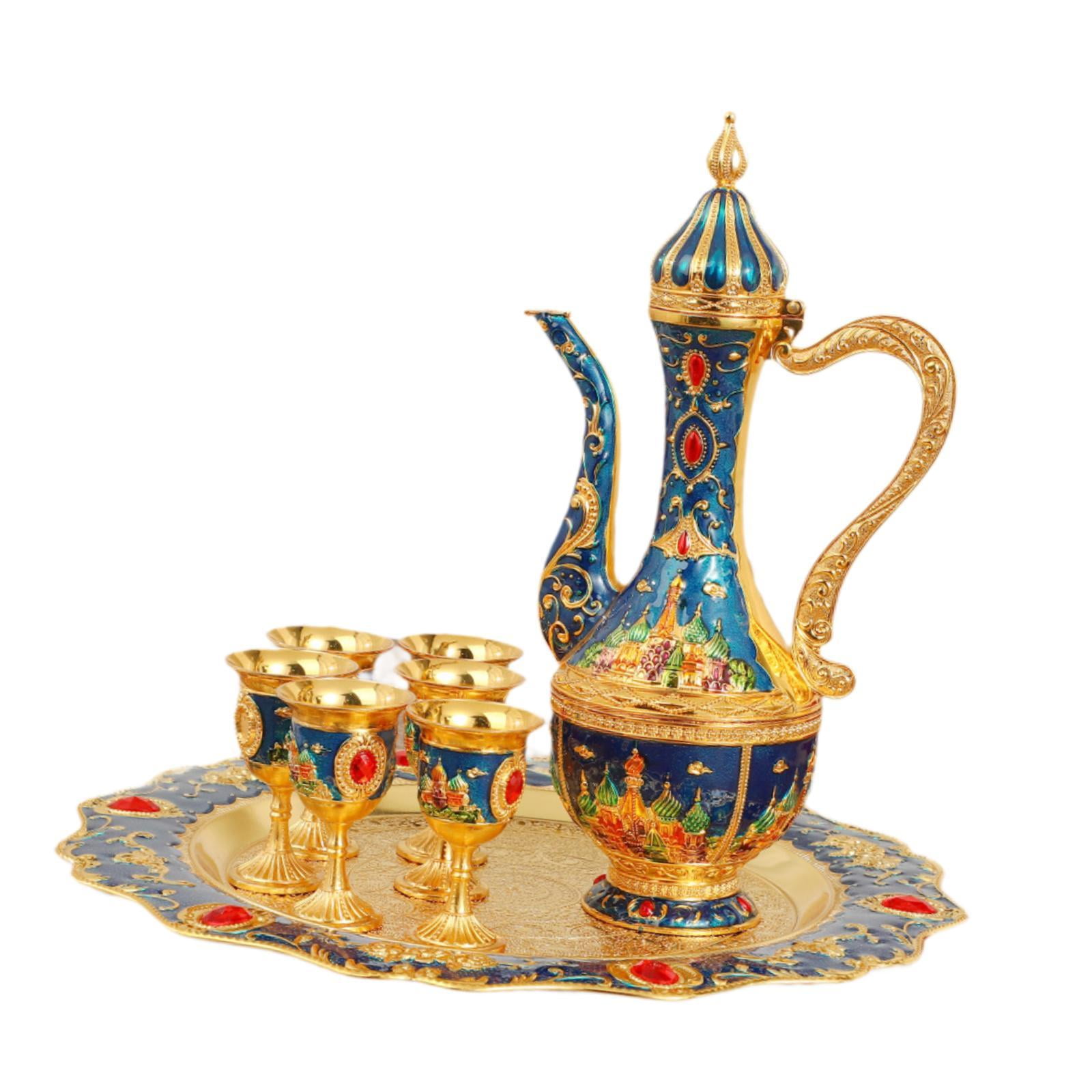 APLVFFZH Turkish Coffee Pot Set Wedding Gift Decorative with 6 Coffee ...