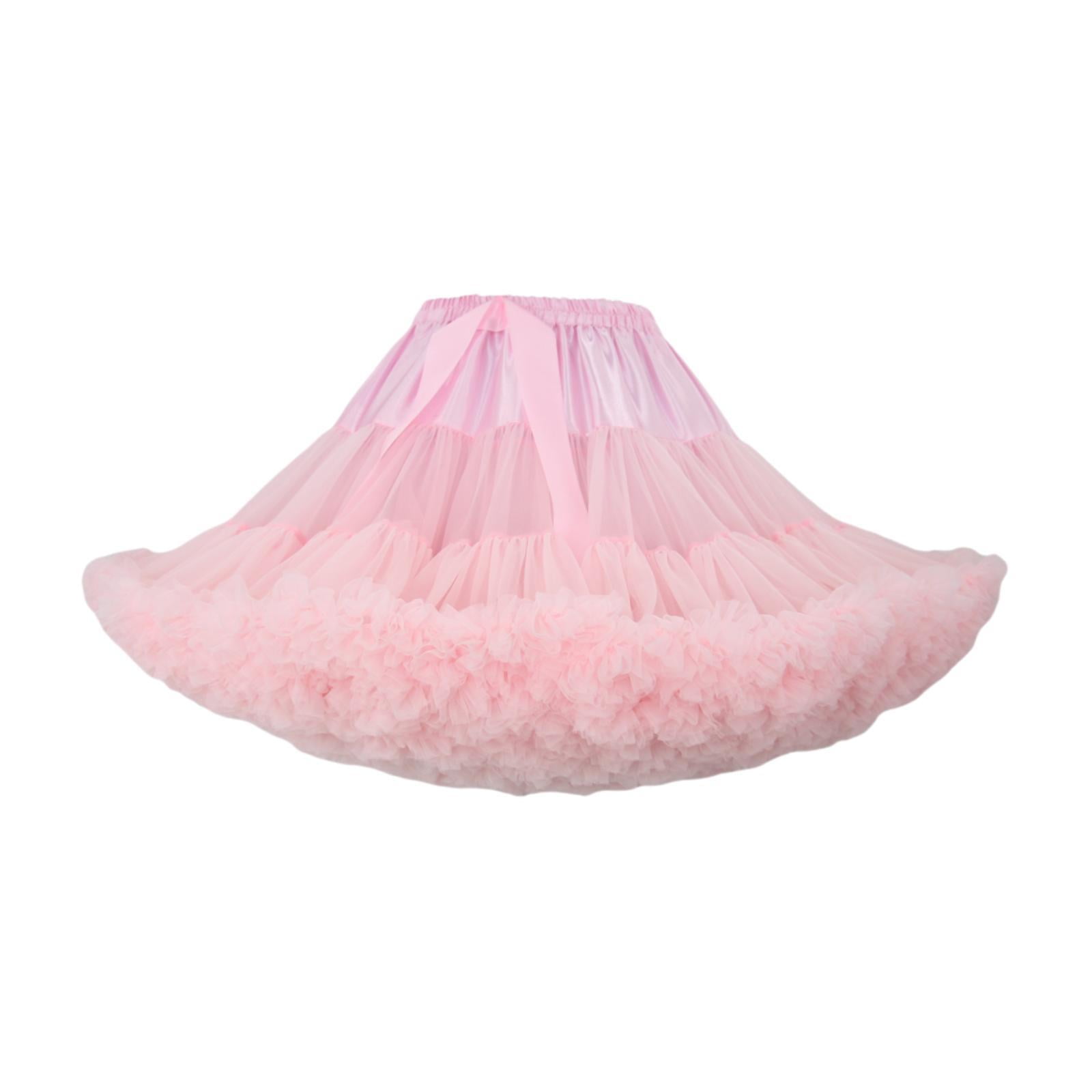 APLVFFZH Women's Petticoat Layered Crinoline Hoopless Petticoats Tutu ...