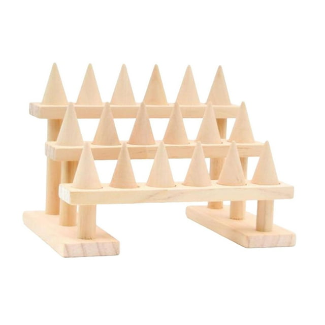 APLVFFZH Wood Cone Holder Decorative Household Jewelry Rack for Retail ...