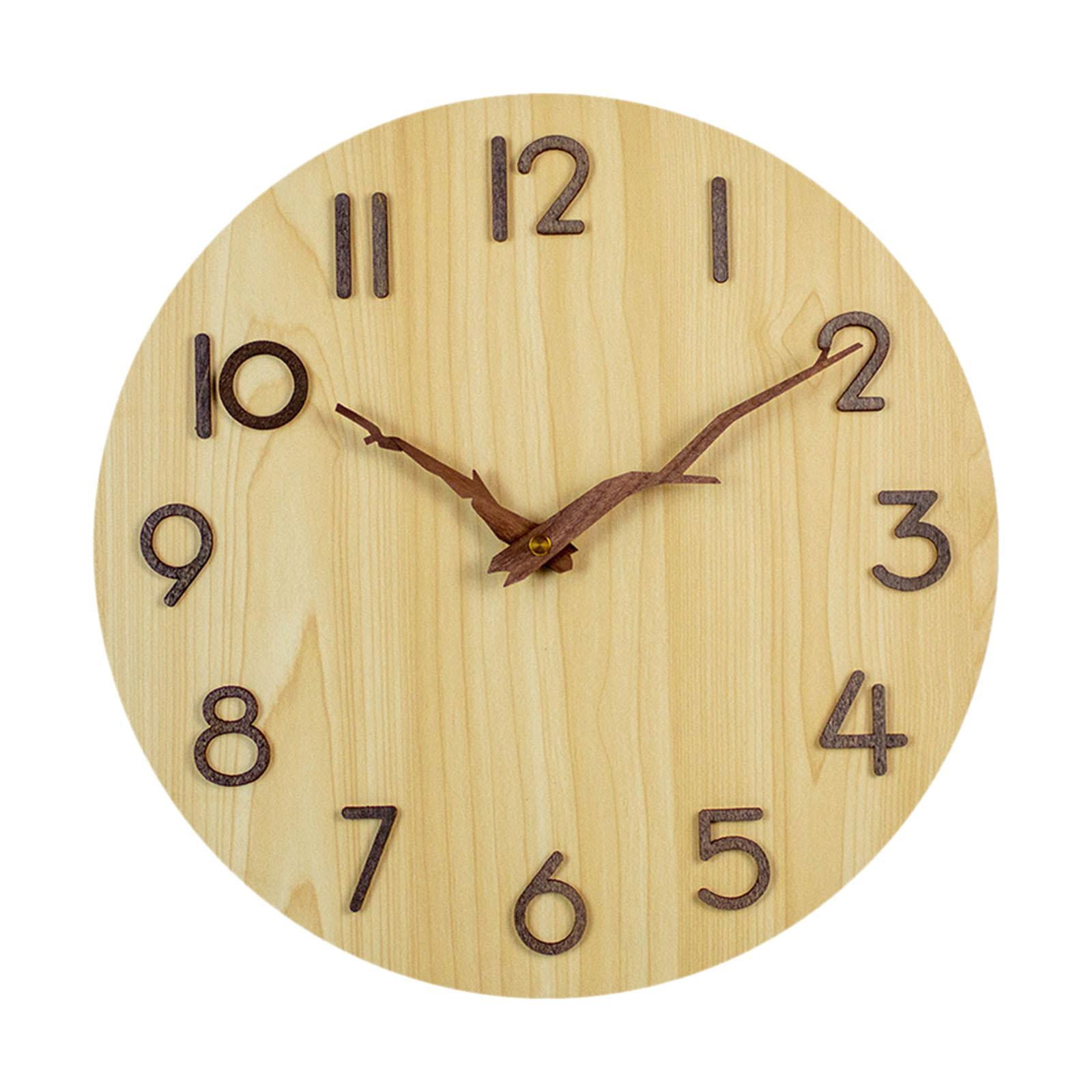 APLVFFZH Wood Wall Clock Creative Modern Non Ticking Fashion Decorative ...