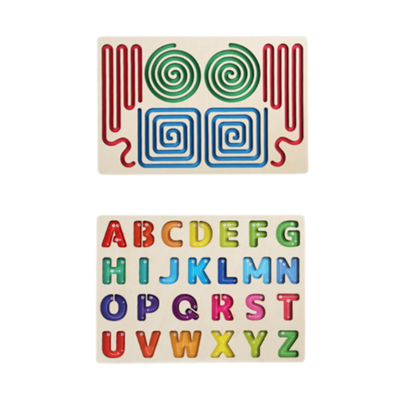 APLVFFZH Wooden Tracing Board Gifts Tracing Training for 3 4 5 Year ...