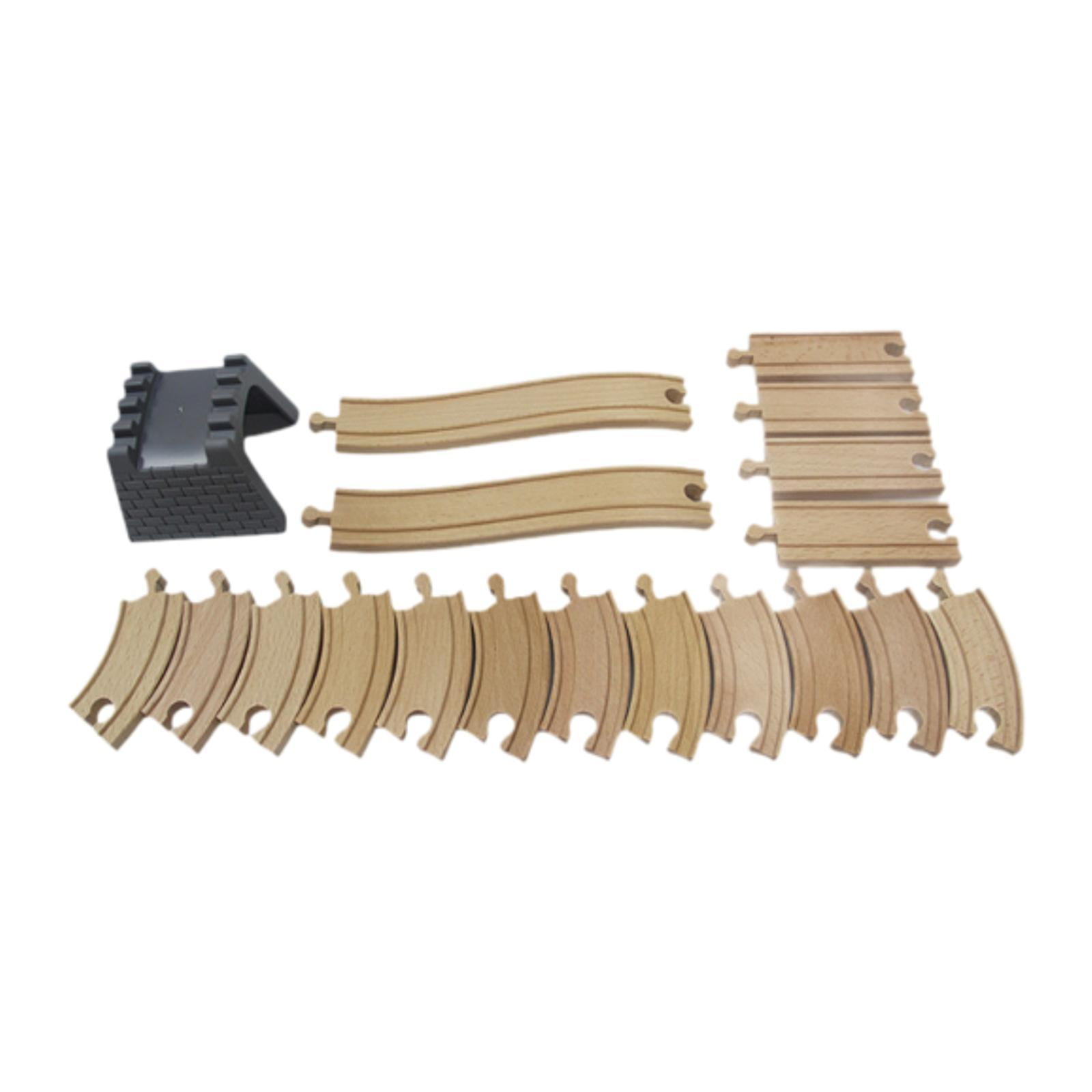 APLVFFZH Wooden Train Tracks Early Learning Educational Toy Railway ...