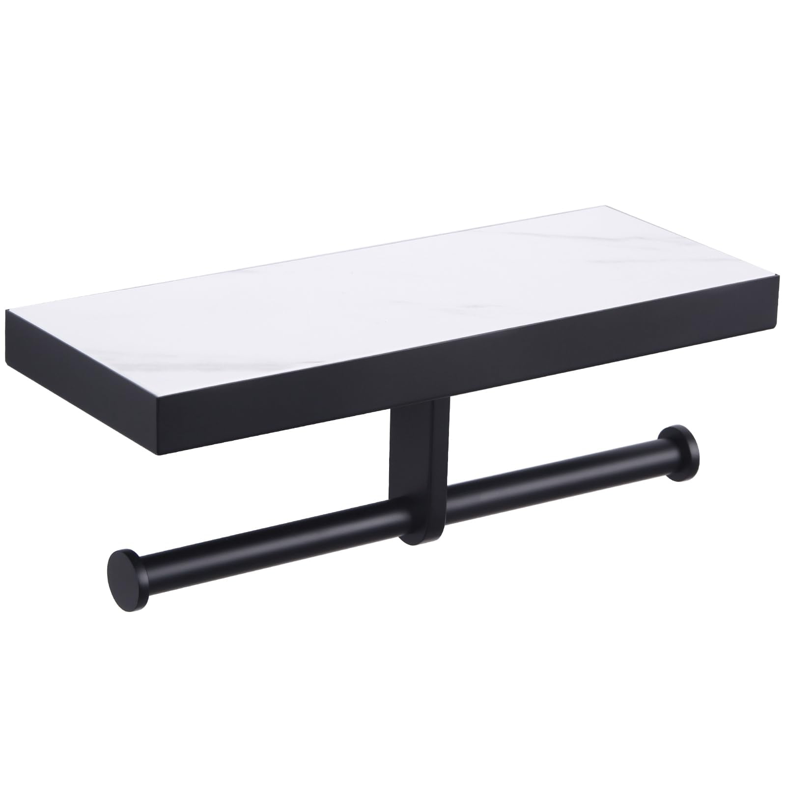 APLusee Double Toilet Paper Holder Matte Black, Stainless Steel Tissue ...