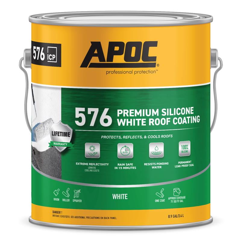 APOC Gloss Bright White Silicone Roof Coating 1 gal - Walmart.com