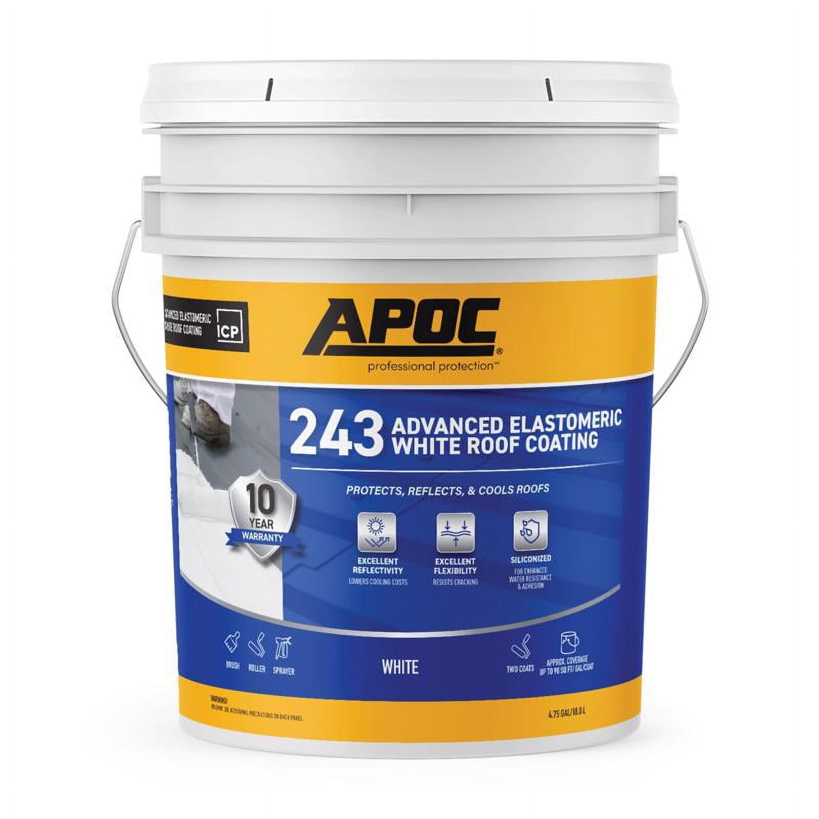 APOC Gloss White Acrylic Roof Coating 4.75 gal - Walmart.com