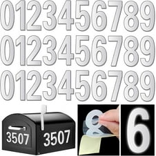 White Vinyl Numbers 6 Inch
