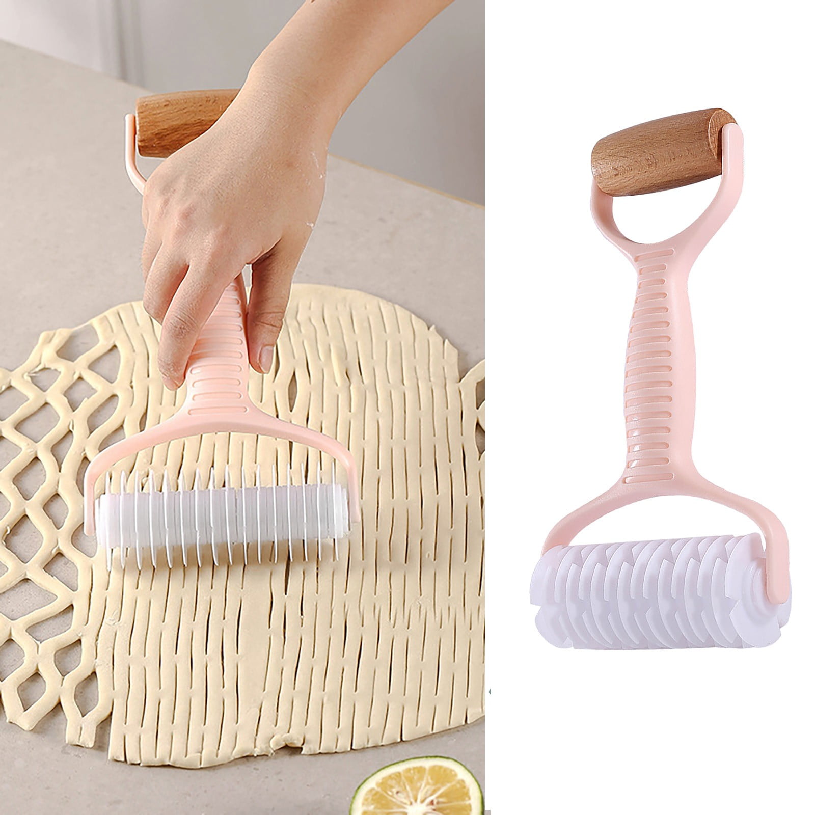 APOKIOG Pasta Double Head Roller Rolling Pin Pizza Mesh Mesh Dumpling ...