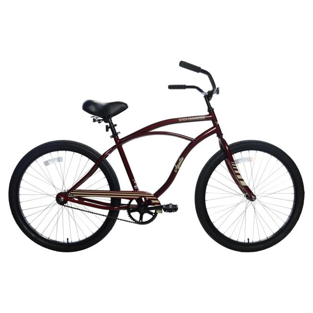 APOLLO Beach Commander, 26 In., Single Speed Cruiser Bike, Deep Red ...