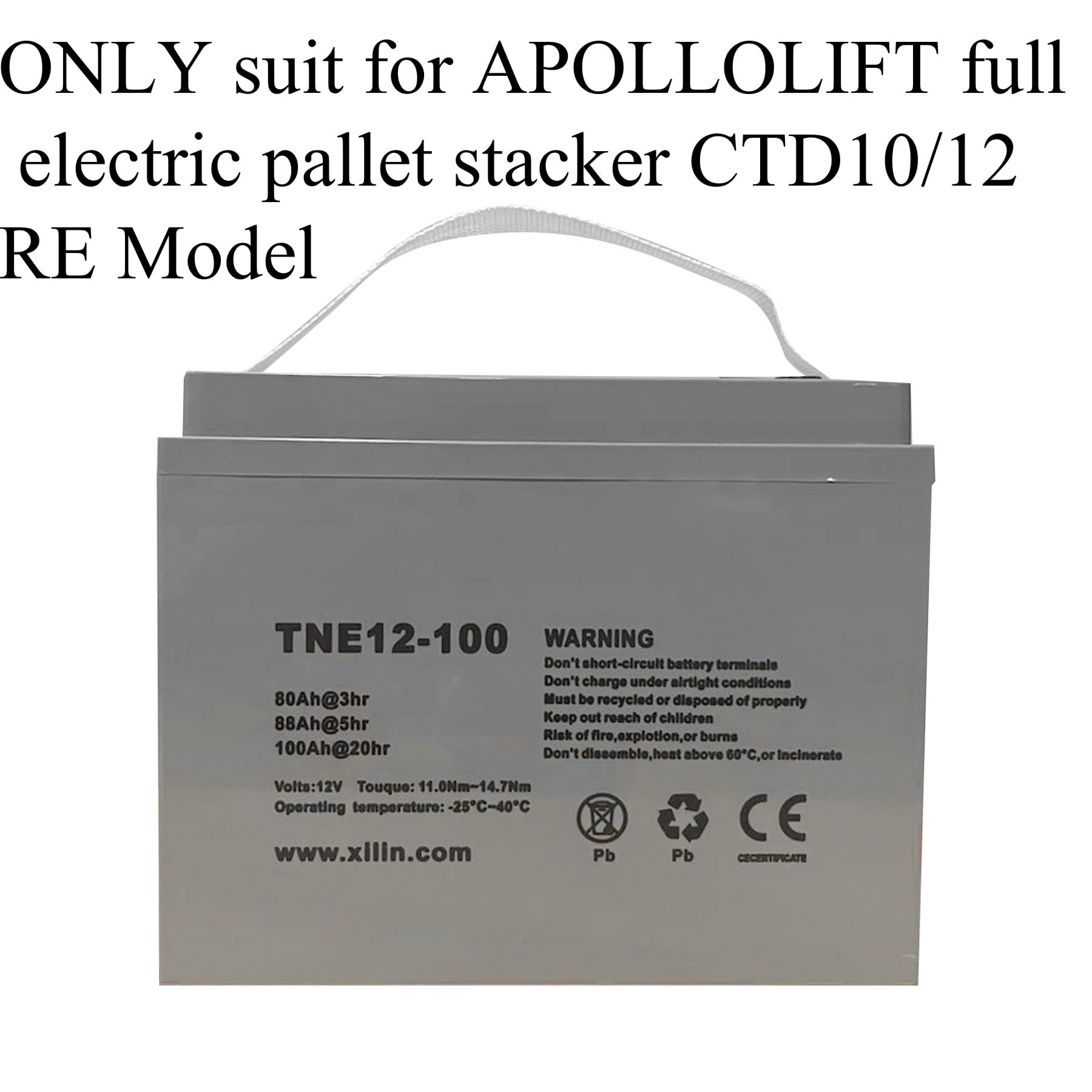 APOLLOLIFT 12V-100AH Battery for Full Electric Pallet Stacker - Walmart.com