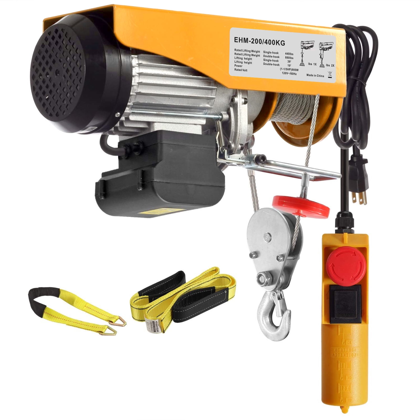 APOLLOLIFT 880 lbs Lift Electric Hoist Crane Remote Control Power ...