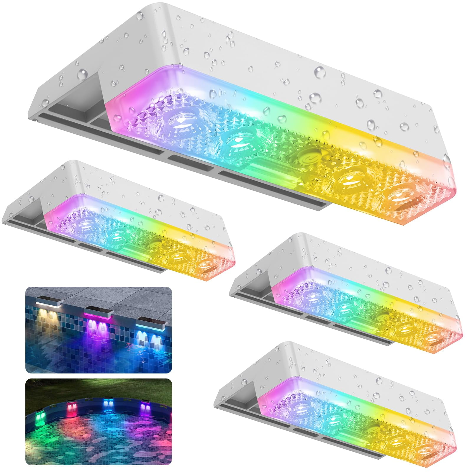 APONUO Solar Pool Lights, Pool Solar Lights for Above Ground Pools ...