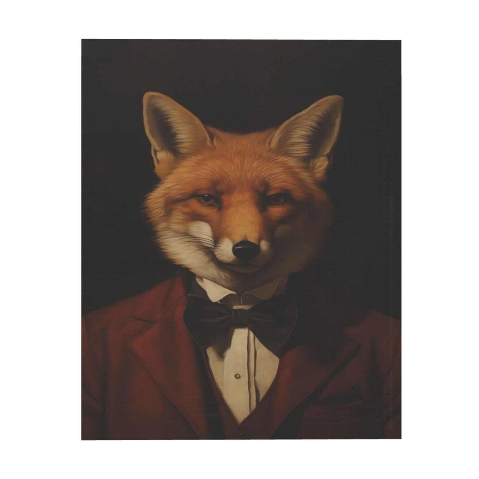 APOSTY Abstract Fox Wall Art Orange Fox Canvas Painting Gothic Animal ...