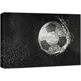 APOSTY Canvas Prt Wall Art Black & White Grayscale Rag Soccer Field ...