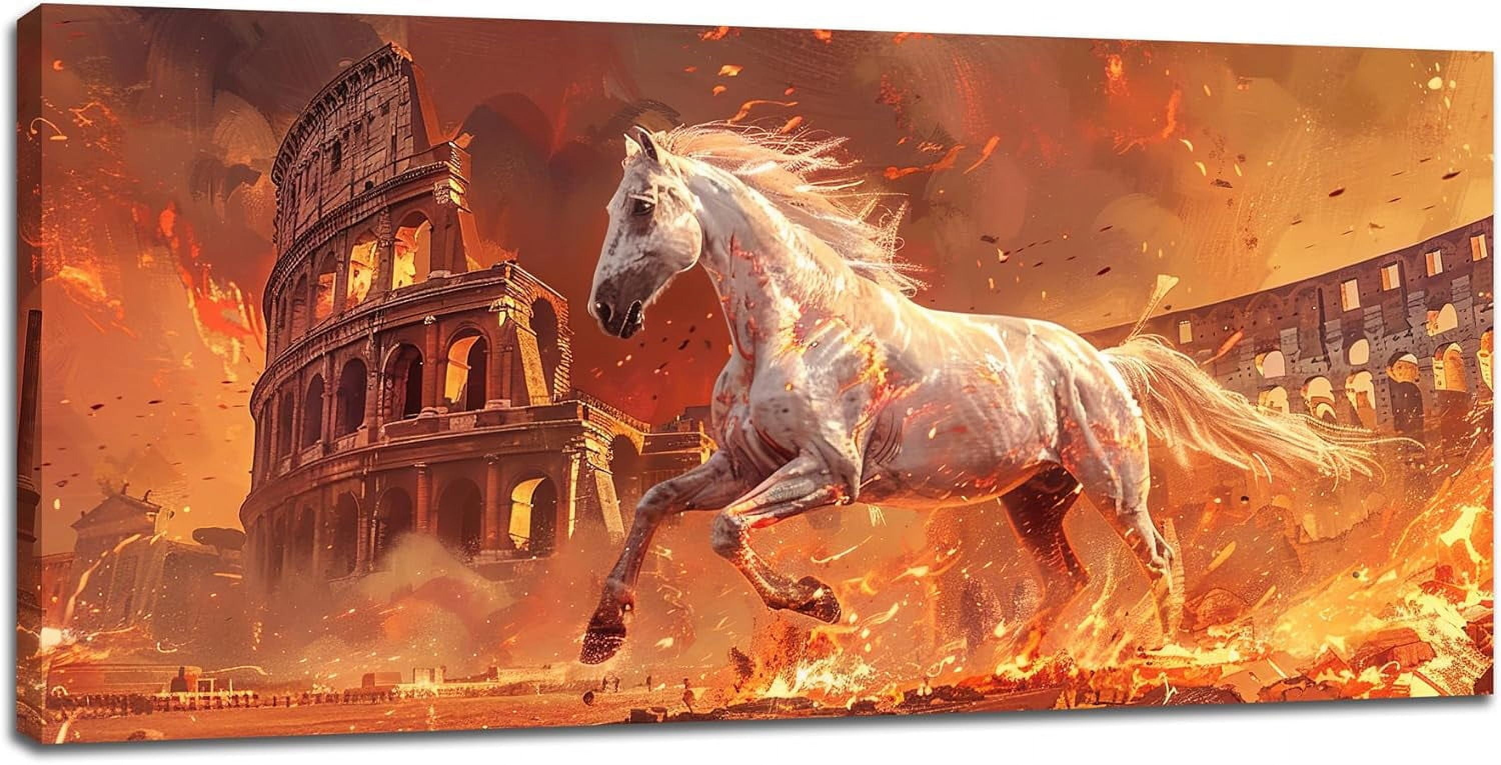 APOSTY Horse Large Canvas Wall Art for Livg Room Horse Pictures Wall Decor Prts Over Animal Patg ...