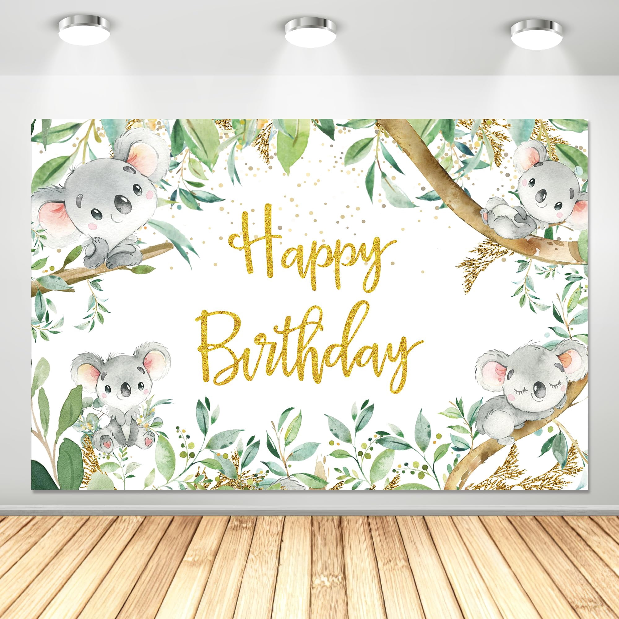 APOWBLS Koala Birthday Party Backdrop Supplies, Safari Jungle Animal ...