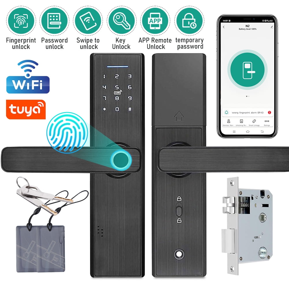 APP Bluetooth WiFi Door Lock Biometric Fingerprint Smart Lock ...