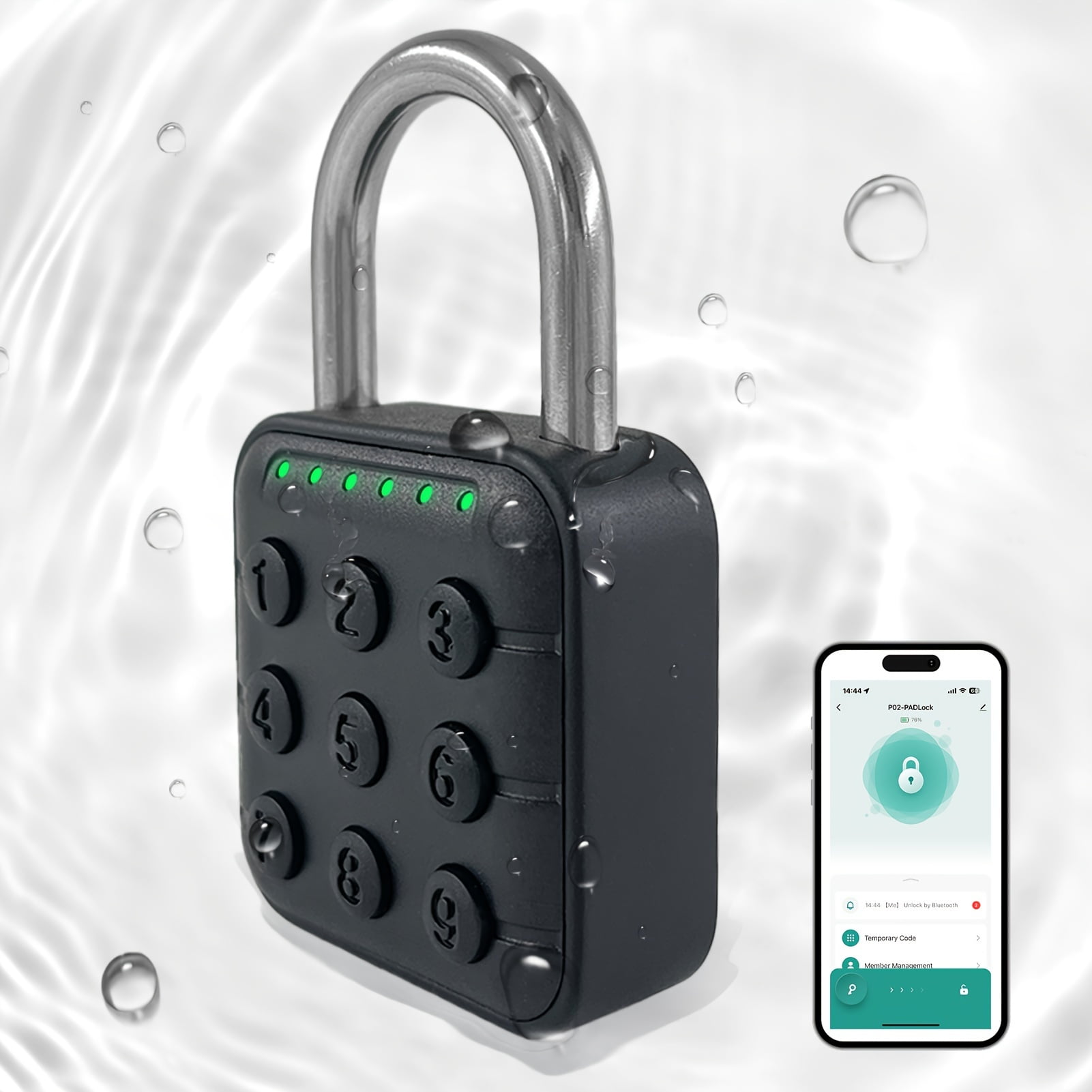 APP Unlock Smart Padlock 9 Digit Heavy Duty Locks, Small Number ...