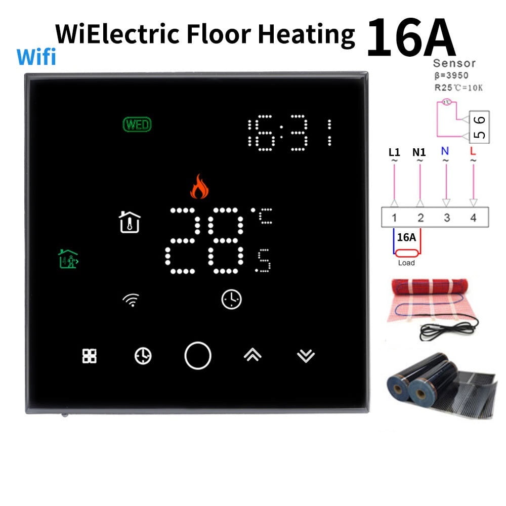 APP WiFi Smart Thermostat, Electric Floor Heating/ Water/Gas Boiler ...