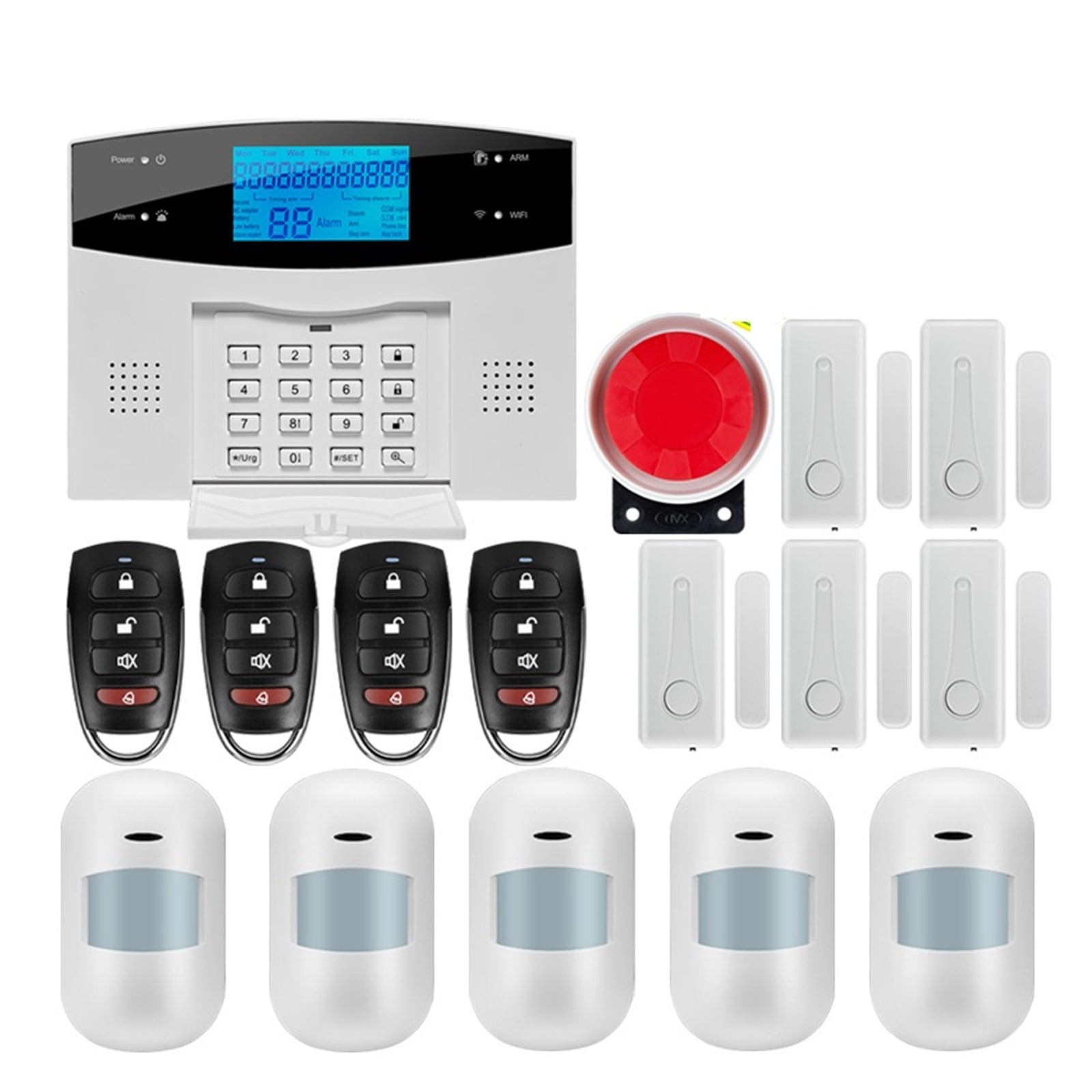 APP Wired Wireless Home Security Tuya WIFI PSTN GSM Alarm System Intercom Remote Control ...