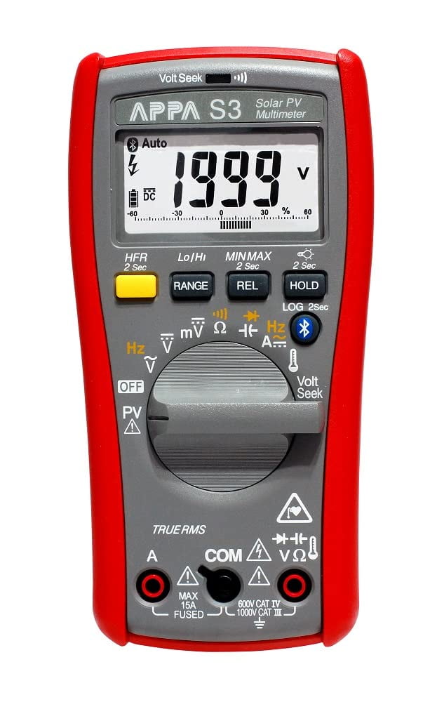 APPA S3 Solar Multimeter PV Multimeter True RMS measurements on ACVACA ...